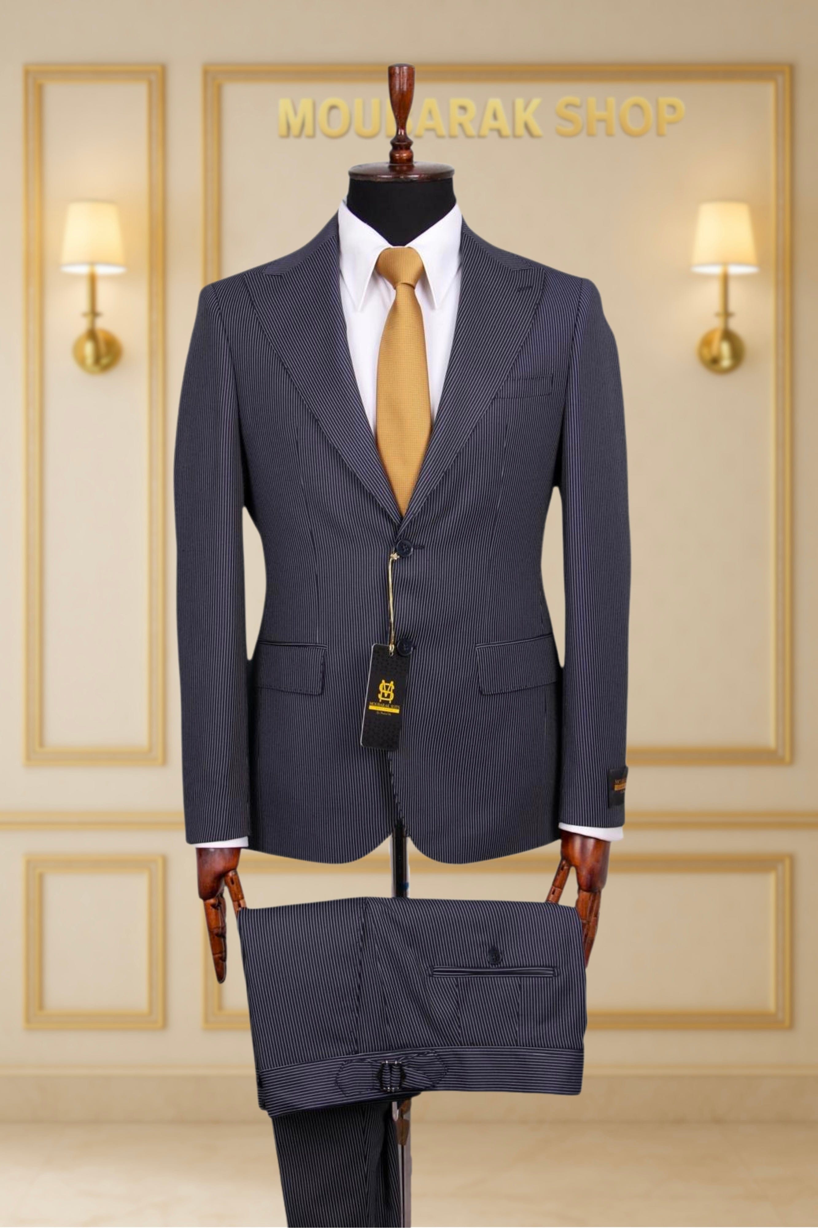 Costume Deux Pièces Bleu Rayé - MOUBARAK SUITS – MOUBARAK SHOP